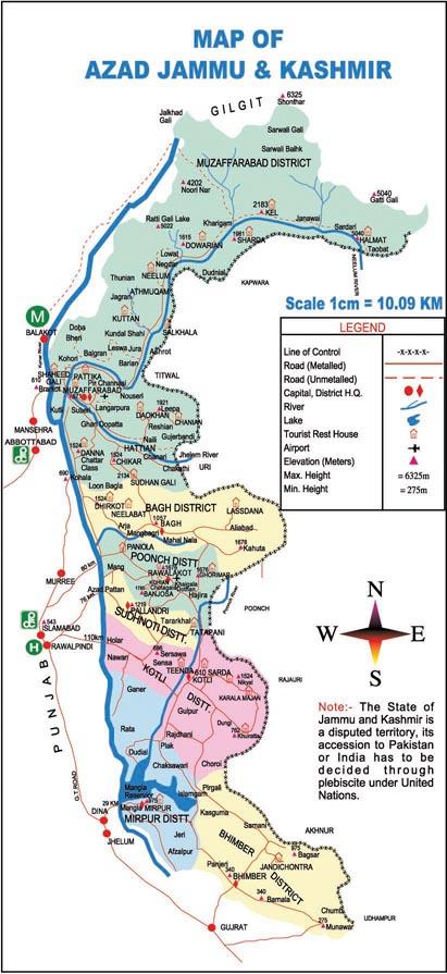 Kashmir Tourist Road Map